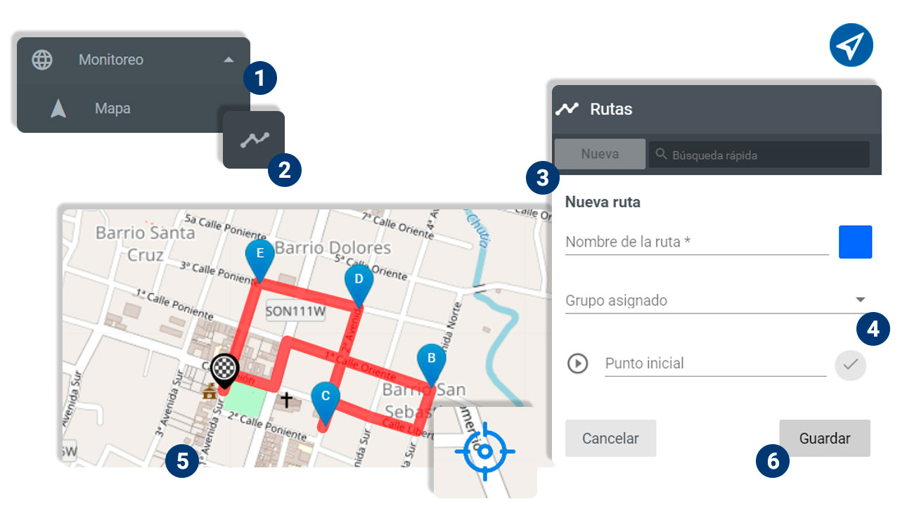 Creación de rutas paso a paso desde DeltaTracking